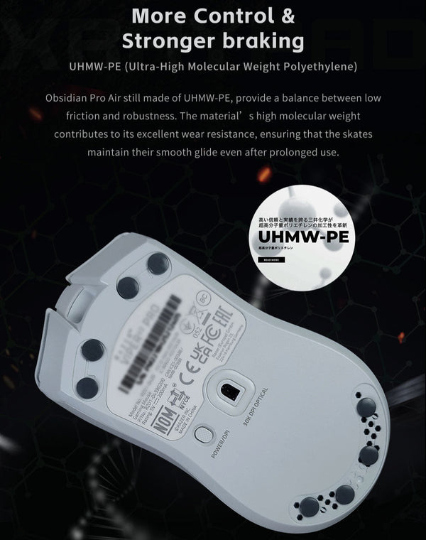 Obsidian PRO Air Mouse Skates – Essential for Glass Mouse Pads