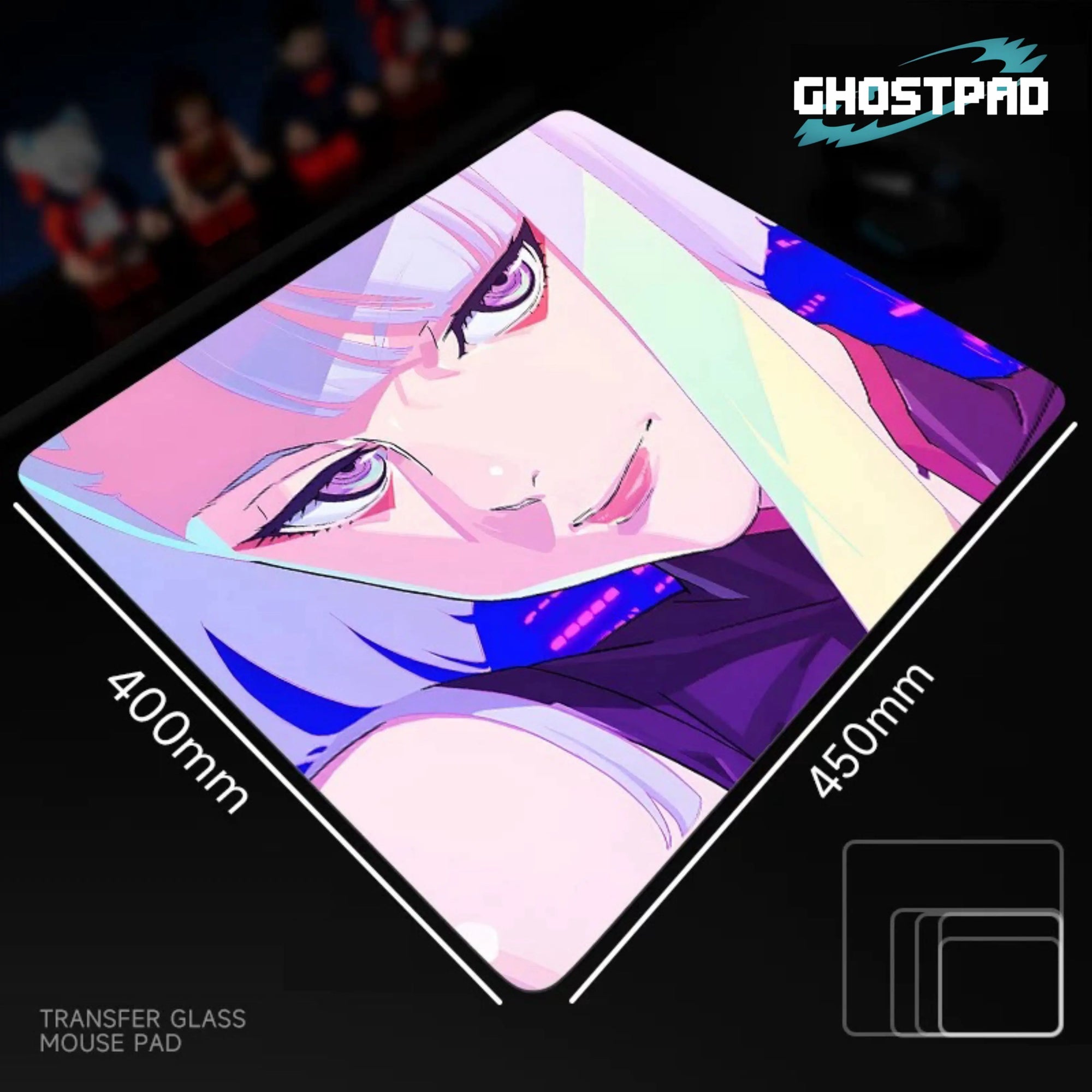 Cyberpunk glass mouse pads