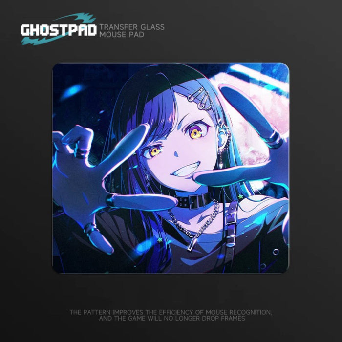 Purple Aesthetic Girls Glass Mouse Pads